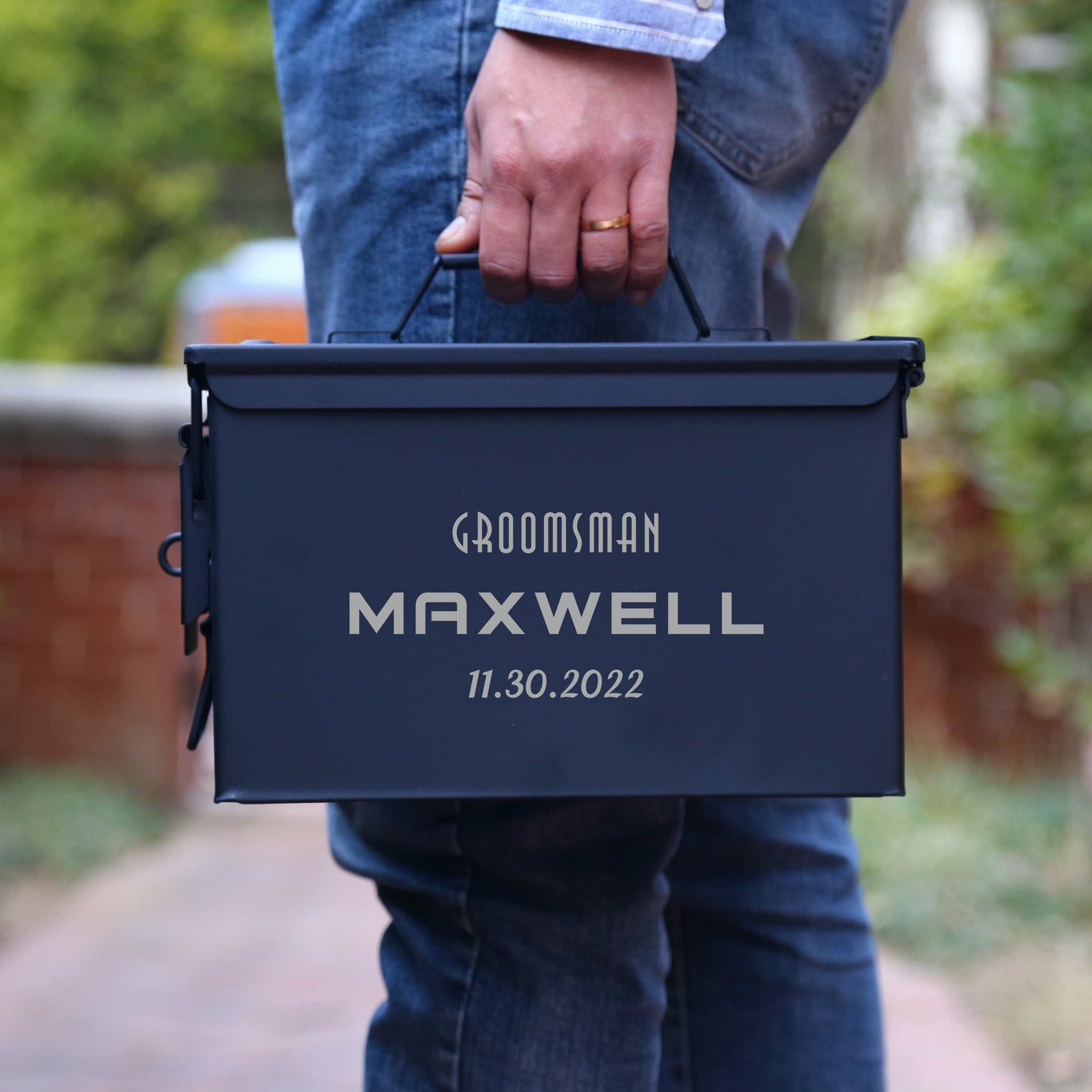 Groomsmen Gift Box, Personalized Ammo Box - Strong Steel - customizedgift